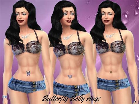 The Sims Resource Butterfly Belly Rings