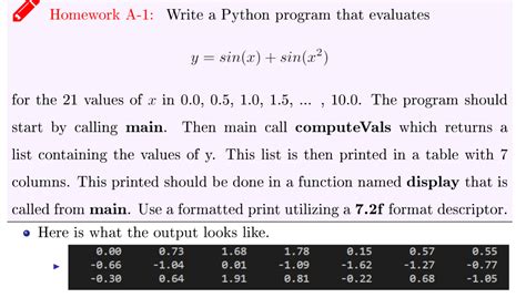 Solved Write A Python Program That Evaluates Y Sin X