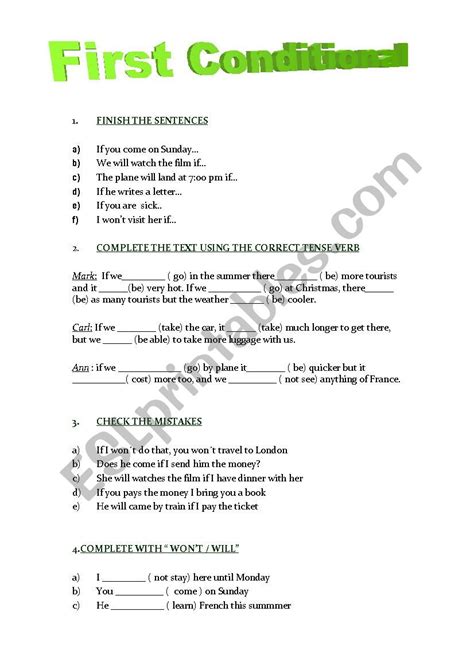 First Conditional Esl Worksheet By Amrodriguez