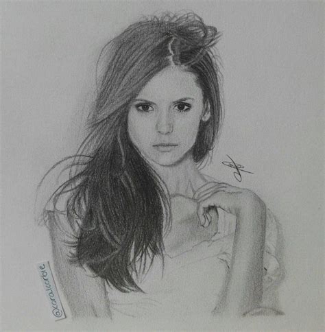 Nina Dobrev Drawing By Coralcorbie Vampire Diaries Quotes Vampire Diaries Seasons Vampire