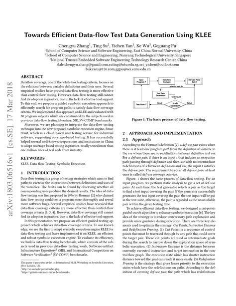 pdf towards efficient data flow test data generation using klee
