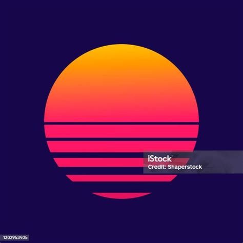 미래 Bckground 80 년대 사이버 펑크 스타일의 태양 새로운 복고풍 웨이브 벡터 그림입니다 1980 1989 년에 대한 스톡 벡터 아트 및 기타 이미지 Istock