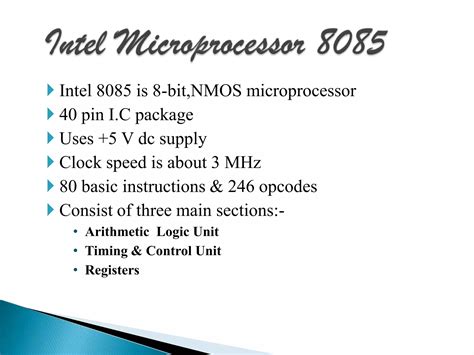 Intel 8085 Micro Processor Pptx Operating Systems Computer