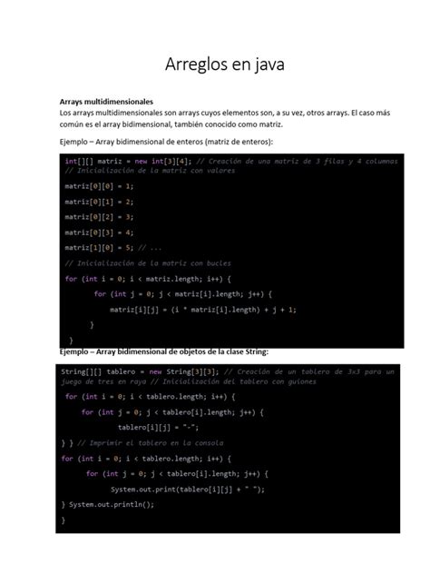 Arreglos En Java Parte 2 Pdf Cibernética Programación De