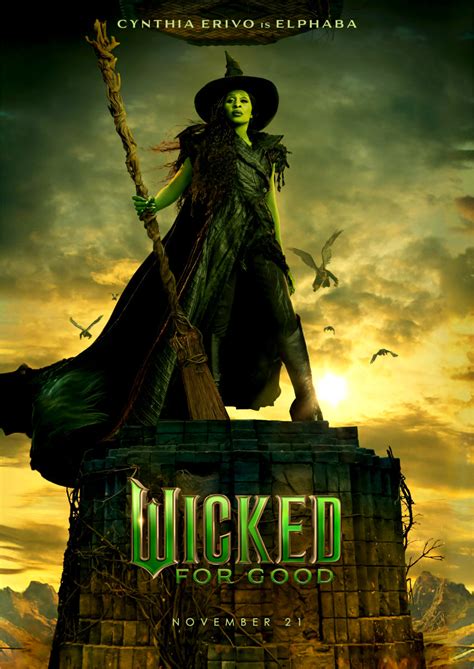 Wicked For Good Cynthia Erivo Is Elphaba 2025 Poster Blackheart Prints