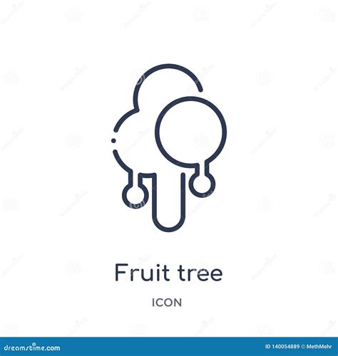 Linear Fruit Tree Icon From Ecology Outline Collection Thin Line Fruit Tree Vector Isolated On