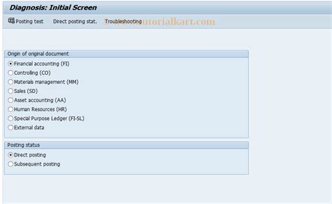 GCD1 SAP Tcode FI SL Customizing Diagnosis Tool