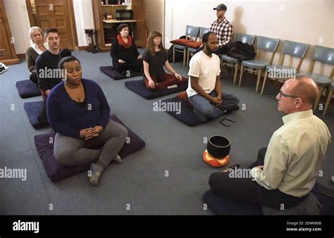 Meditation Leader John Corbaley Leads A Group In One Of Two Daily