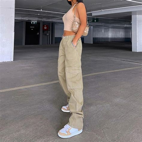 Womens Khaki Cargo Pants Beige Cargo Pants And Trousers For Women