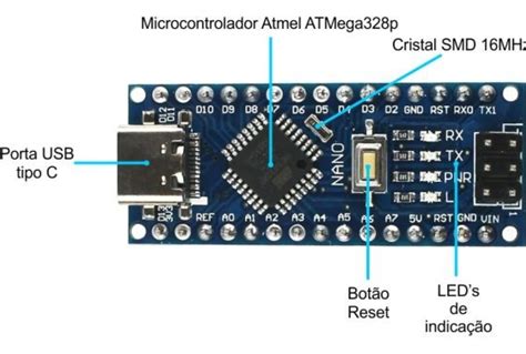 Nano V3 Atmega328p Usb C Placa Compatível Com Arduino Ide Smartcomp