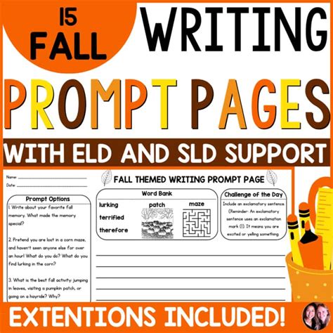 Fall Themed Writing Prompt Mats 4th 6th Grade Eld Sld Comprehensive Support