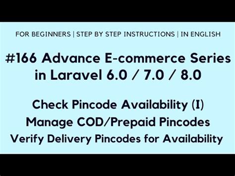 Learn 166 Make E Commerce Website In Laravel 8 Check Pincode
