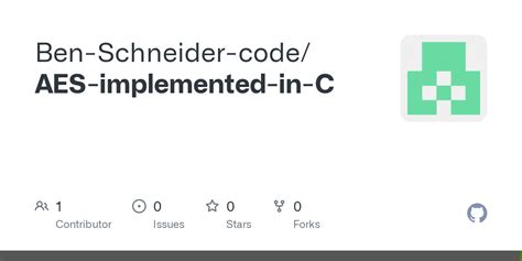 Github Ben Schneider Codeaes Implemented In C