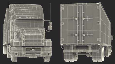 Semi Truck With Trailer Generic Simple Interior Your Design 3d Model