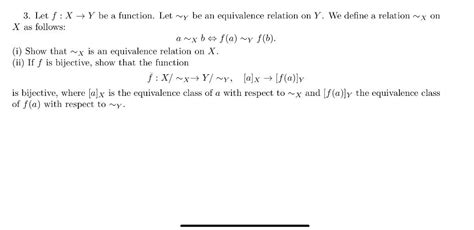 Let F XY Be A Function Let Y Be An Equivalence Chegg Com
