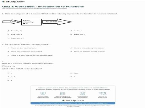 50 Function Notation Worksheet Answers