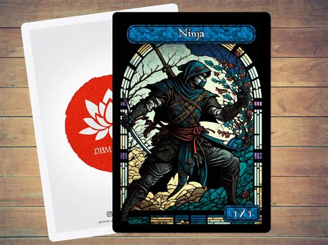 Ninja Token Stained Glass Art Token 5 Pack For Magic And Other