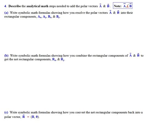 Solved 1 Distinguish Between A Vector Polar Form A Chegg Com