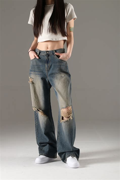 짜루마켓 찢청 찢어진 청바지 데미지 무파진 디스트로이드진