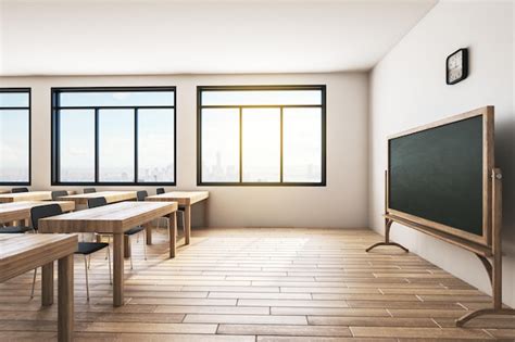 Premium Photo Minimalistic Wooden Classroom