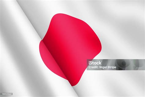 일본 흔들리는 깃발 3d 일러스트 바람 잔물결 0명에 대한 스톡 벡터 아트 및 기타 이미지 0명 3차원 형태 개념 Istock