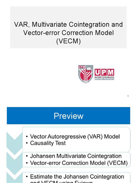 Lecture 7 Var Vecm And Multivariate Cointegration Pdf Vector