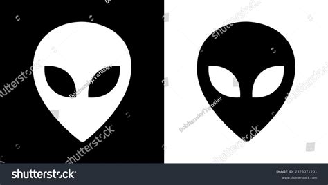 Aliens Head Alien Black Face Illustration Stock Vector Royalty Free