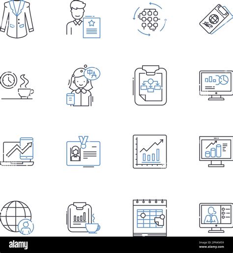 Administration Branch Line Icons Collection Leadership Efficiency