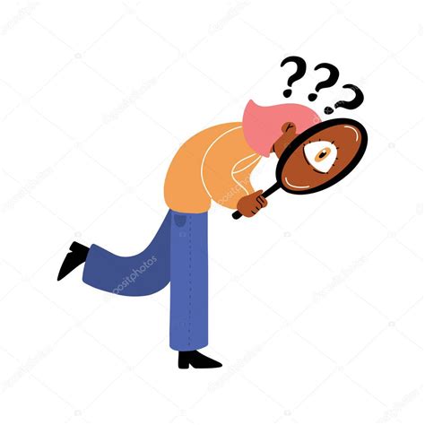 Chica Con Lupa Caminando Y Buscando Algo Concepto De Buscar Y Buscar