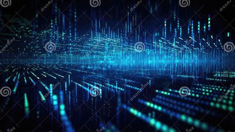 Visualizing Big Data Generated By An Clustering Algorithm In Glowing Colors Stock Illustration