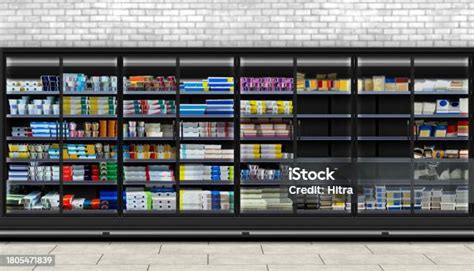 요구르트 우유 치즈 크림 및 슈퍼마켓의 유리문 냉장고에 있는 유제품의 다른 종류 거품 내기에 대한 스톡 사진 및 기타 이미지 거품 내기 건강한 생활방식 그래픽