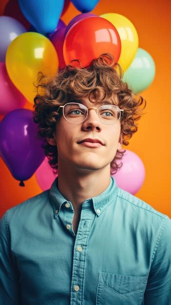 Premium Ai Image Western Man With Short Curly Hair Wearing Glasses