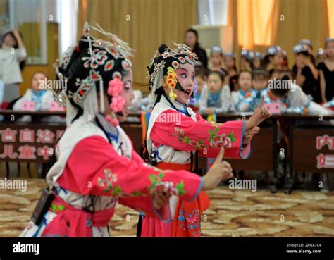 Young Enthusiasts Of Traditional Chinese Peking Opera Perform A Play In