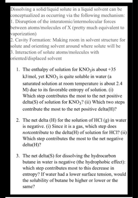 Dissolving A Solid Liquid Solute In A Liquid Solvent Chegg Com