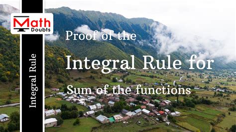 Proof Of Sum Rule Of Integration