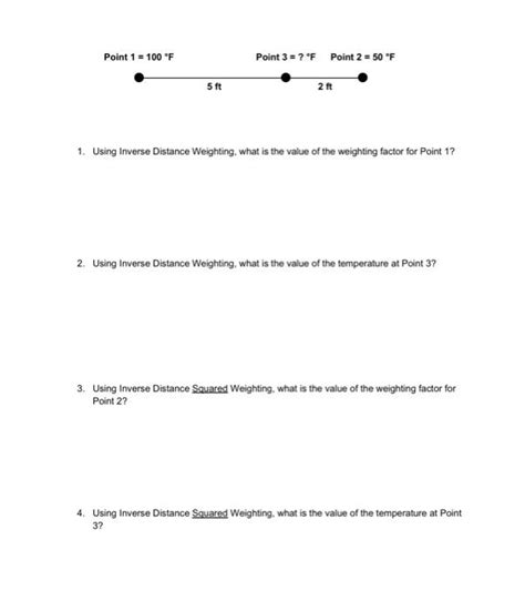 Solved 1 Using Inverse Distance Weighting What Is The