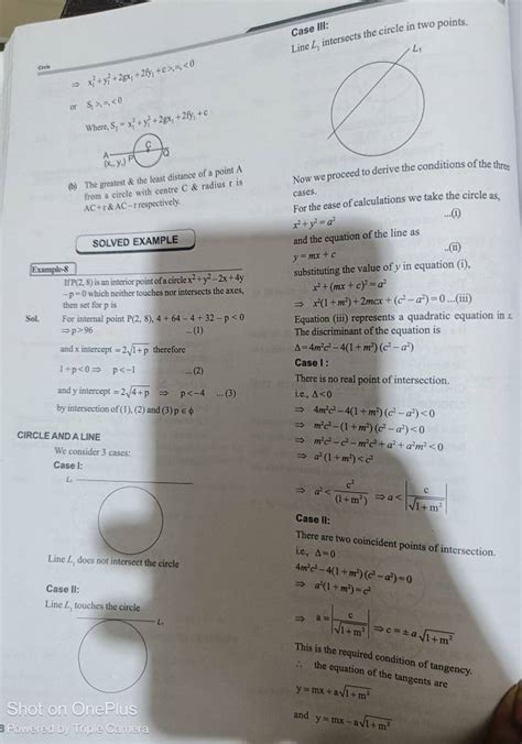 cicla case iii line l1 intersects the circle in two points or s1