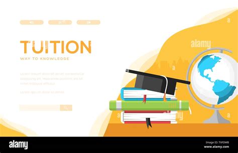 Tuition Vector Landing Page Template Individual Lessons Web Banner