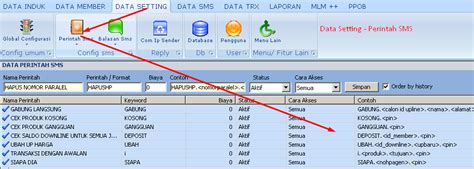Data Setting Perintah Sms Tutorial Software Pulsa Tiger Engine