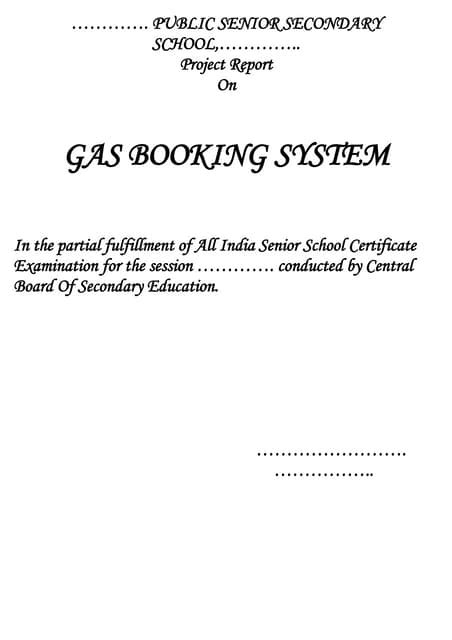 Project Report On Gas Booking System In C Pdf