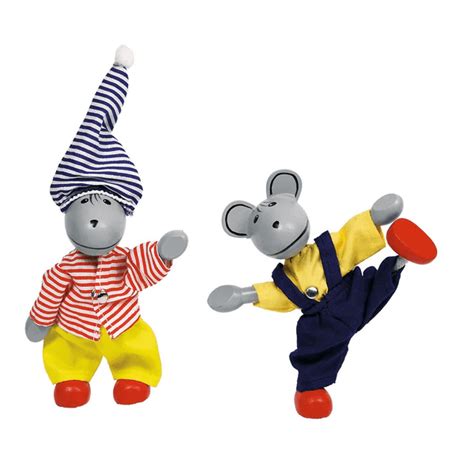 Goki Wooden Mouse Dress Ups Lia And Luca Bambino Eco Toys