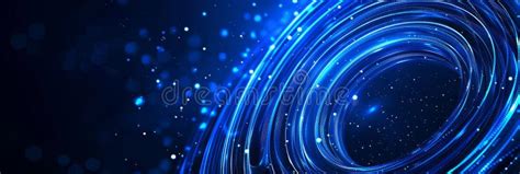 Blue Abstract Swirling Vortex With Light Effects In Futuristic Energetic Design Stock