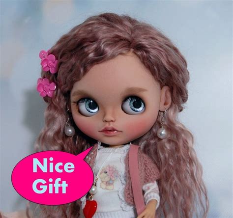 Custom Blythe Doll With Reroot Natural Hair Blythe Custom Etsy Blythe Dolls Blythe New Dolls