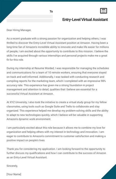 14 Entry Level Virtual Assistant Cover Letter Examples Plus Recruiter