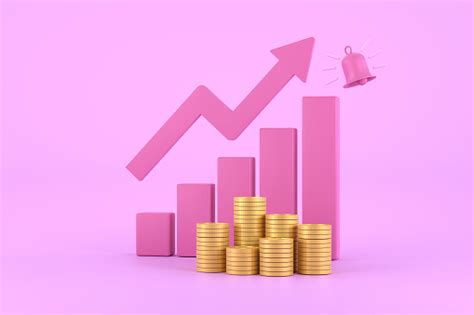 분홍색 상승 화살표와 동전의 여러 배열과 이익 막대 그래프 0명에 대한 스톡 사진 및 기타 이미지 0명 3차원 형태 개념 Istock