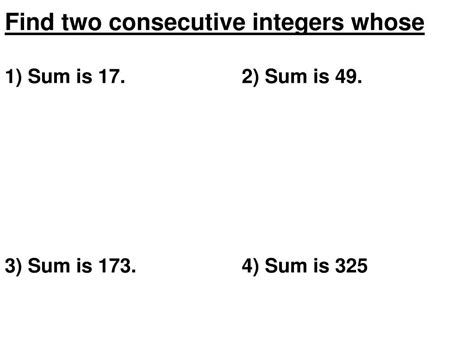 PPT Consecutive Integers PowerPoint Presentation Free Download ID