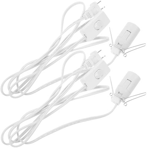 2 Pcs E12 Wire Plug In Light Socket Crystal Cord Replacement Lights