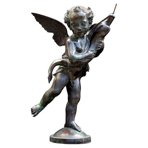 Bronzed Putto Jardinière/ Sculpture, "Bonne Fête" by A.J. Scotte at ...
