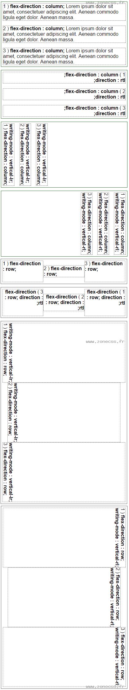 Flex Direction Css Exemple De Code Zone Css