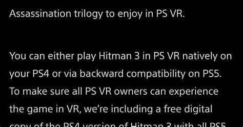 Psvr Support Hitman 3 Album On Imgur